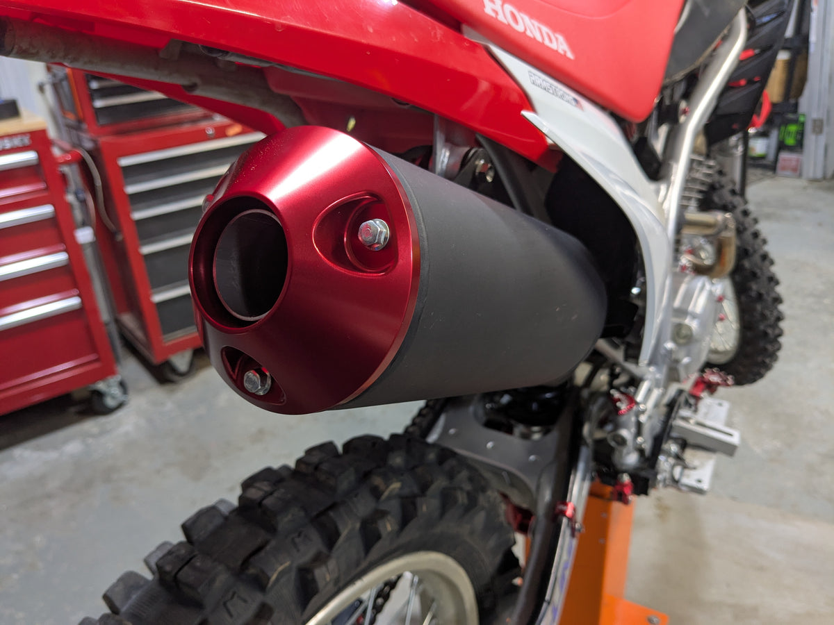 Honda CRF250F Billet Exhaust End Cap – HyperLite Moto